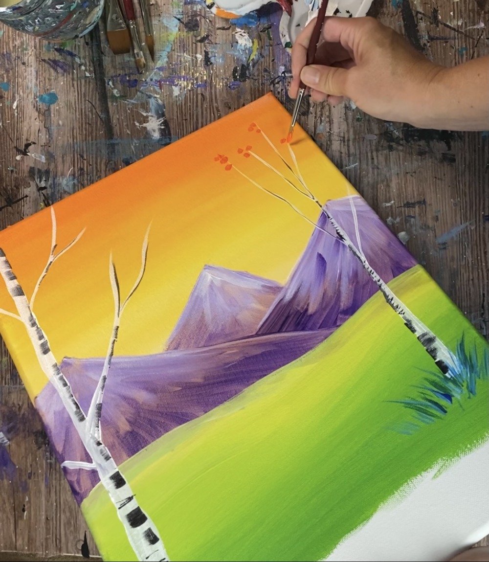 "Coffee At Sunset" Acrylic Painting Tutorial - Tracie Kiernan - Step By ...
