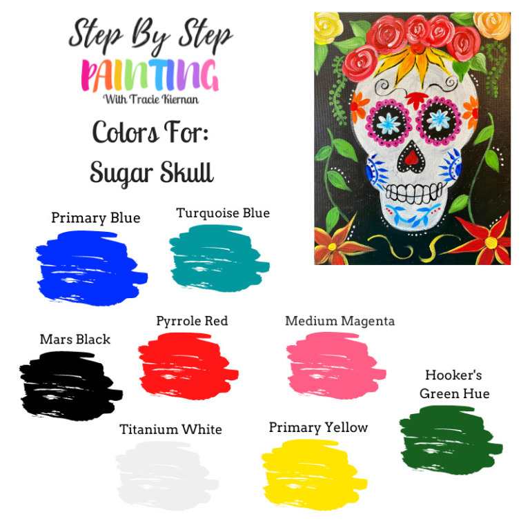 Dia De Los Muertos Sugar Skull Painting Tutorial - Tracie Kiernan ...