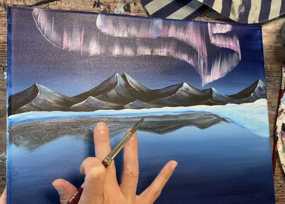 Aurora Lake Acrylic Painting Tutorial - Tracie Kiernan - Step By Step ...