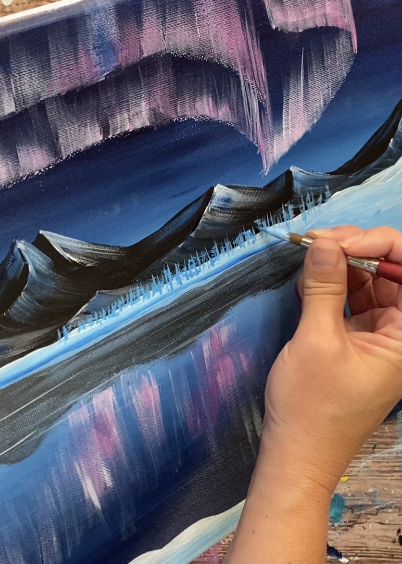 Aurora Lake Acrylic Painting Tutorial - Tracie Kiernan - Step By Step ...