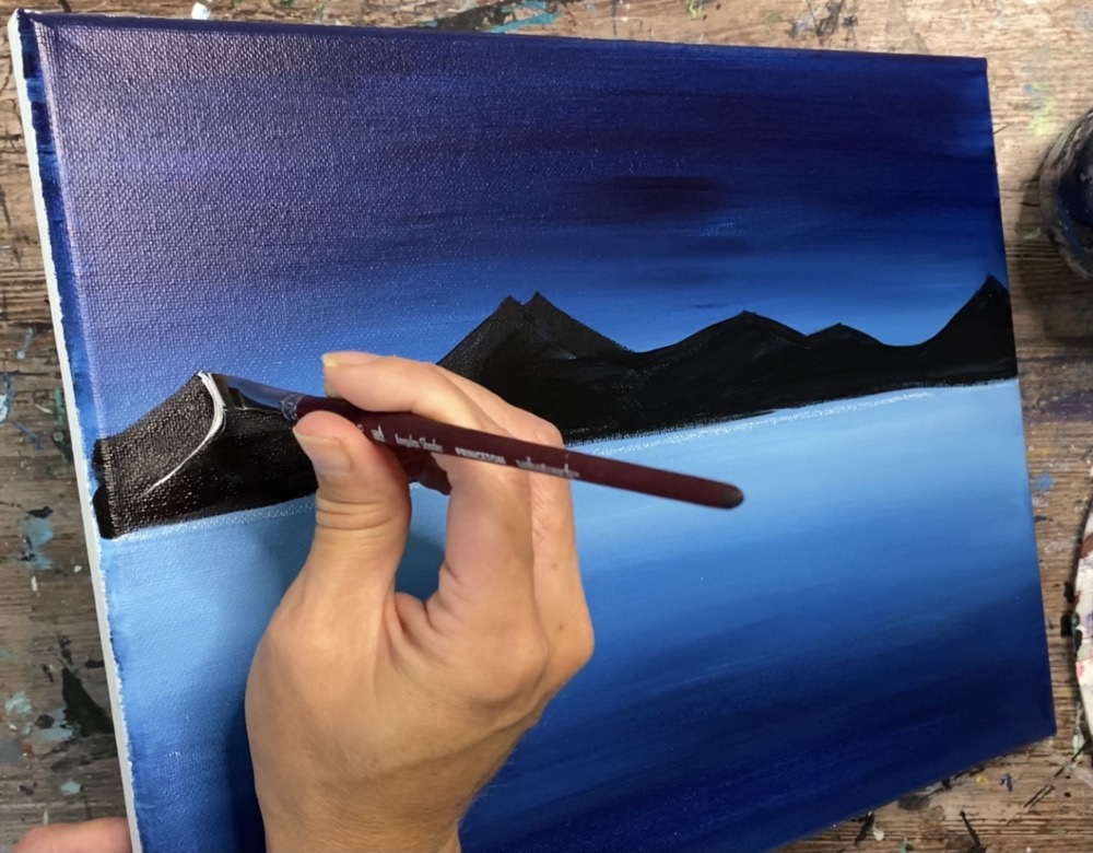Aurora Lake Acrylic Painting Tutorial - Tracie Kiernan - Step By Step ...