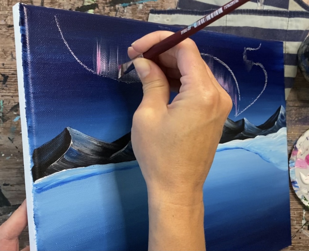 Aurora Lake Acrylic Painting Tutorial - Tracie Kiernan - Step By Step ...