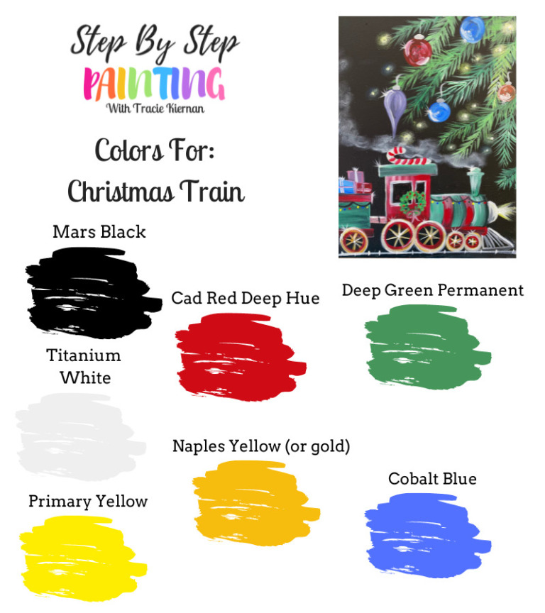 Christmas Train Acrylic Painting Tutorial - Tracie Kiernan - Step By ...