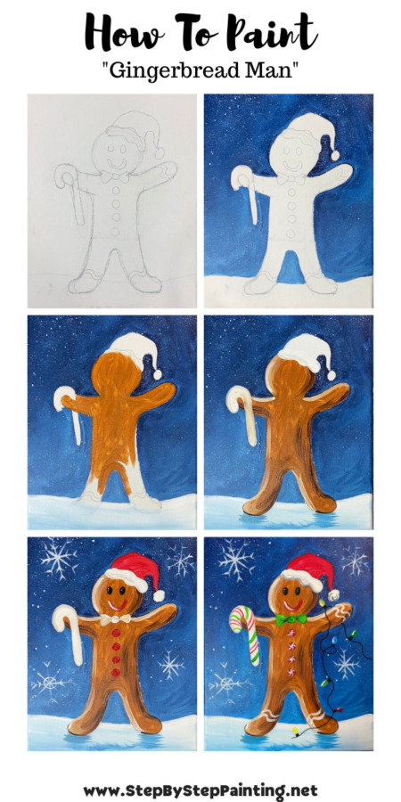 Gingerbread Man Acrylic Painting Tutorial - Tracie Kiernan - Step By ...