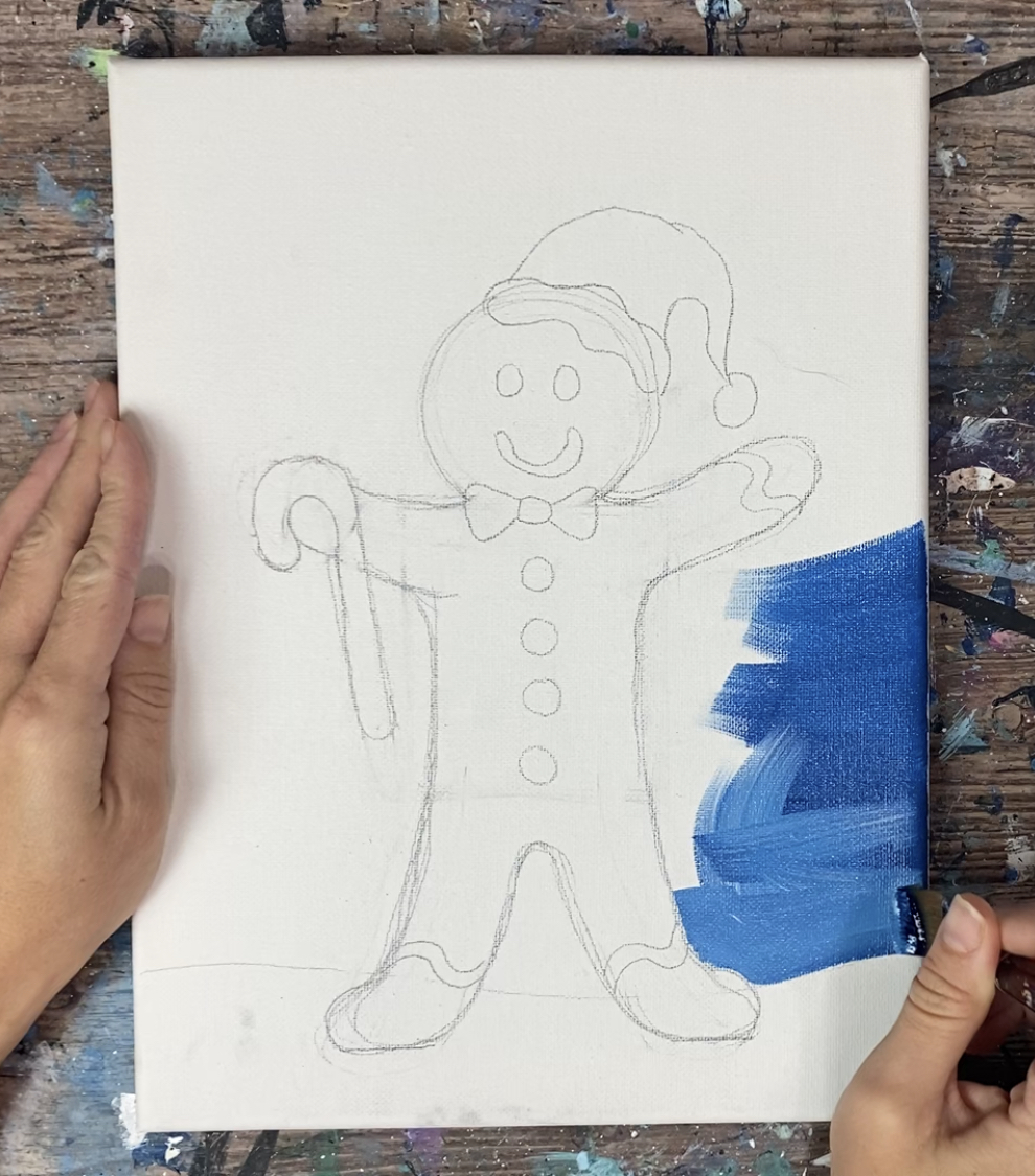 Gingerbread Man Acrylic Painting Tutorial - Tracie Kiernan - Step By ...