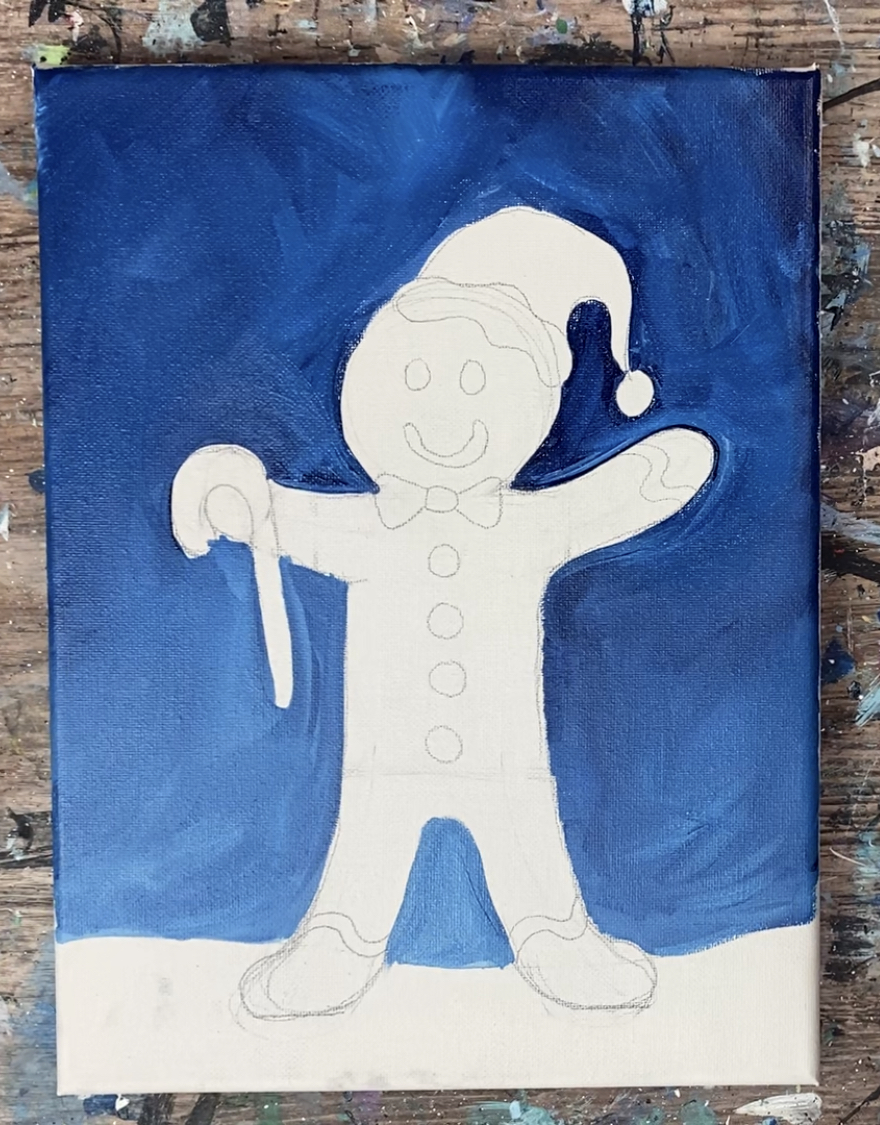 Gingerbread Man Acrylic Painting Tutorial - Tracie Kiernan - Step By ...