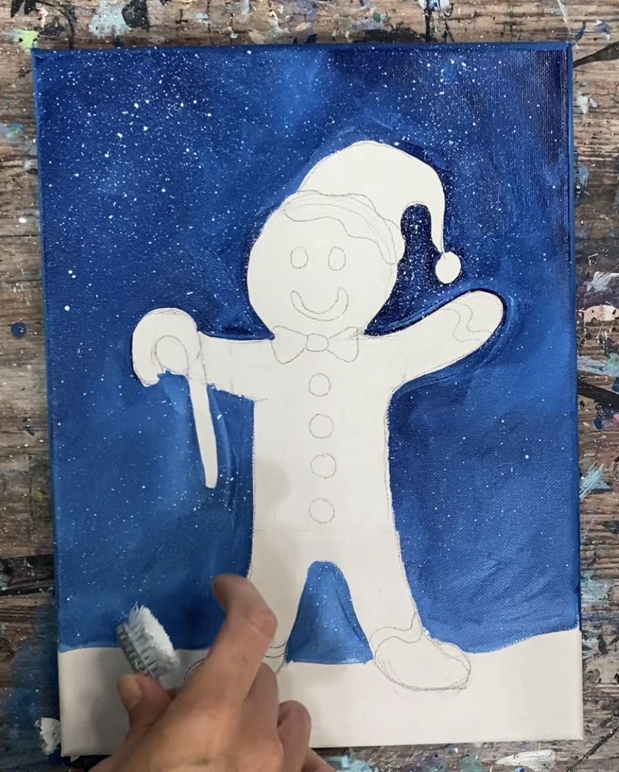 Gingerbread Man Acrylic Painting Tutorial - Tracie Kiernan - Step By ...