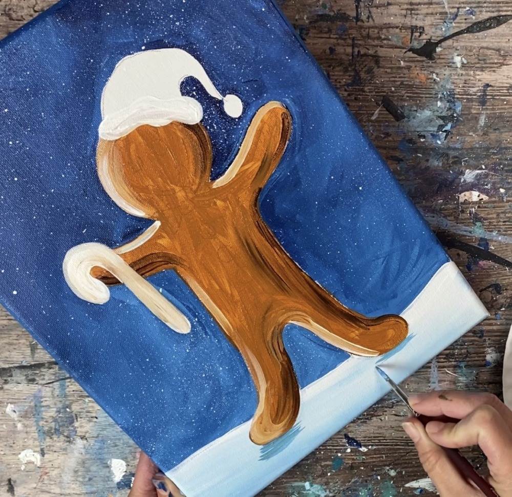 Gingerbread Man Acrylic Painting Tutorial - Tracie Kiernan - Step By ...