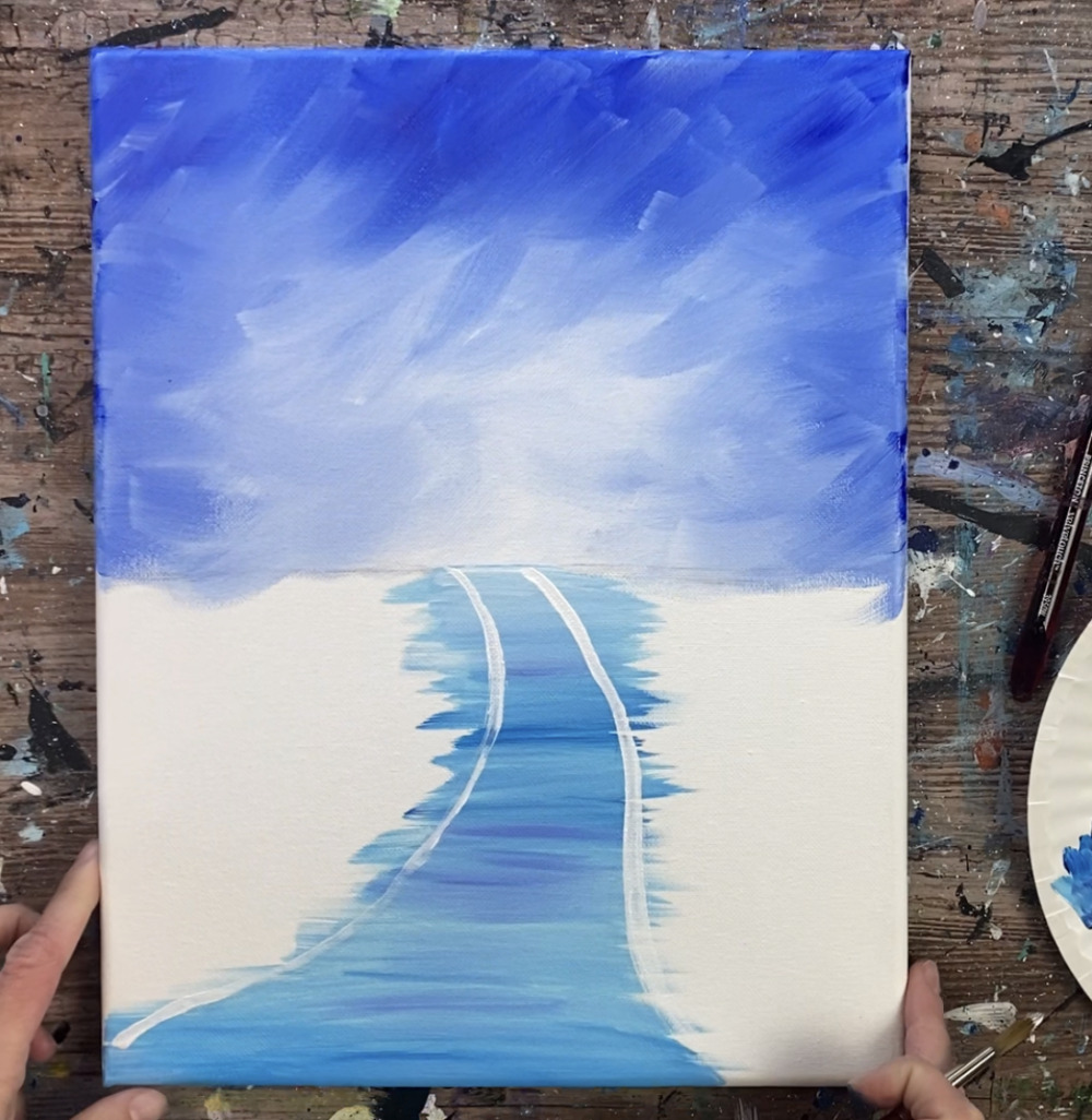 "Icy Winter Path" Acrylic Painting Tutorial - Tracie Kiernan - Step By ...