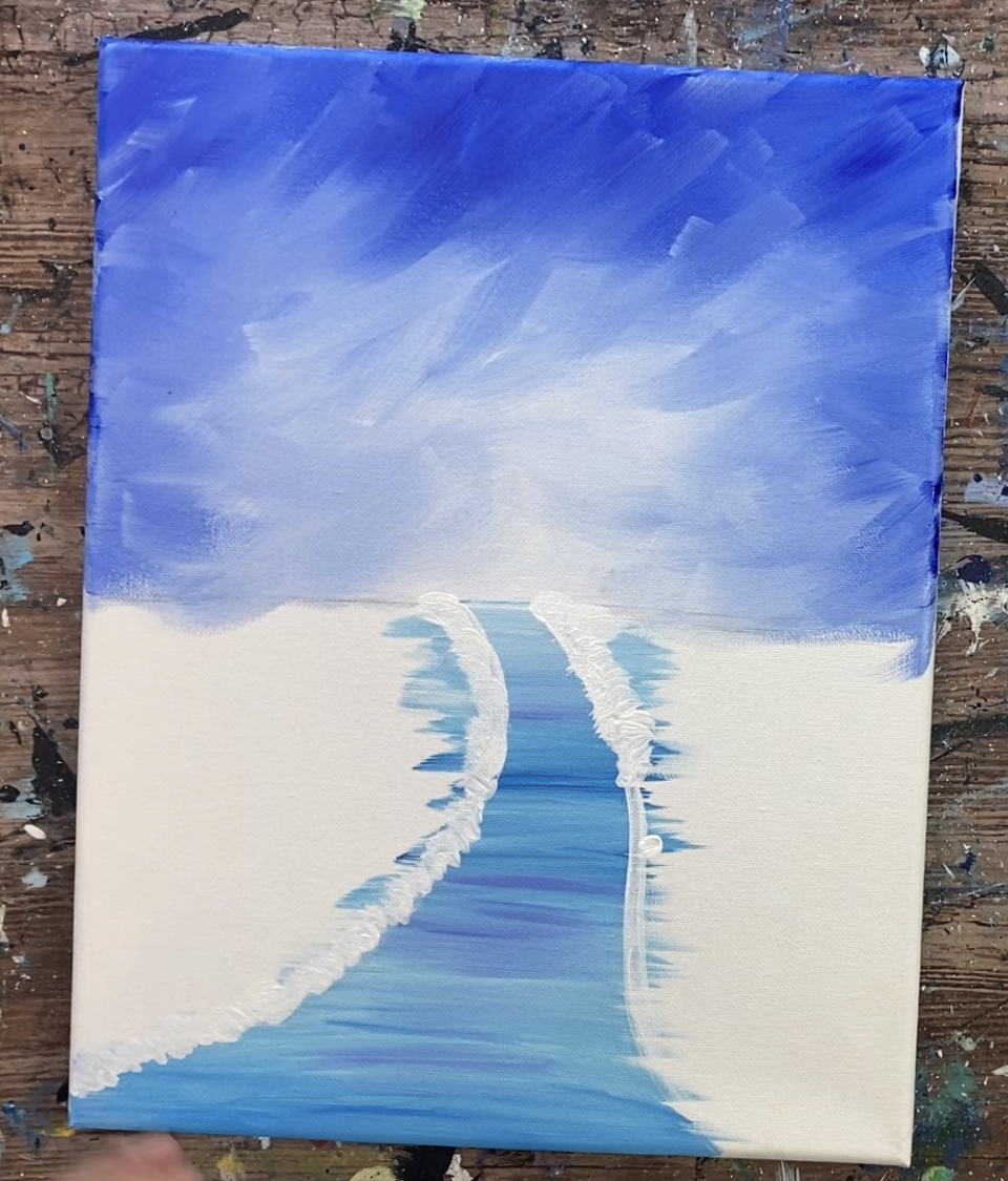 "Icy Winter Path" Acrylic Painting Tutorial - Tracie Kiernan - Step By ...