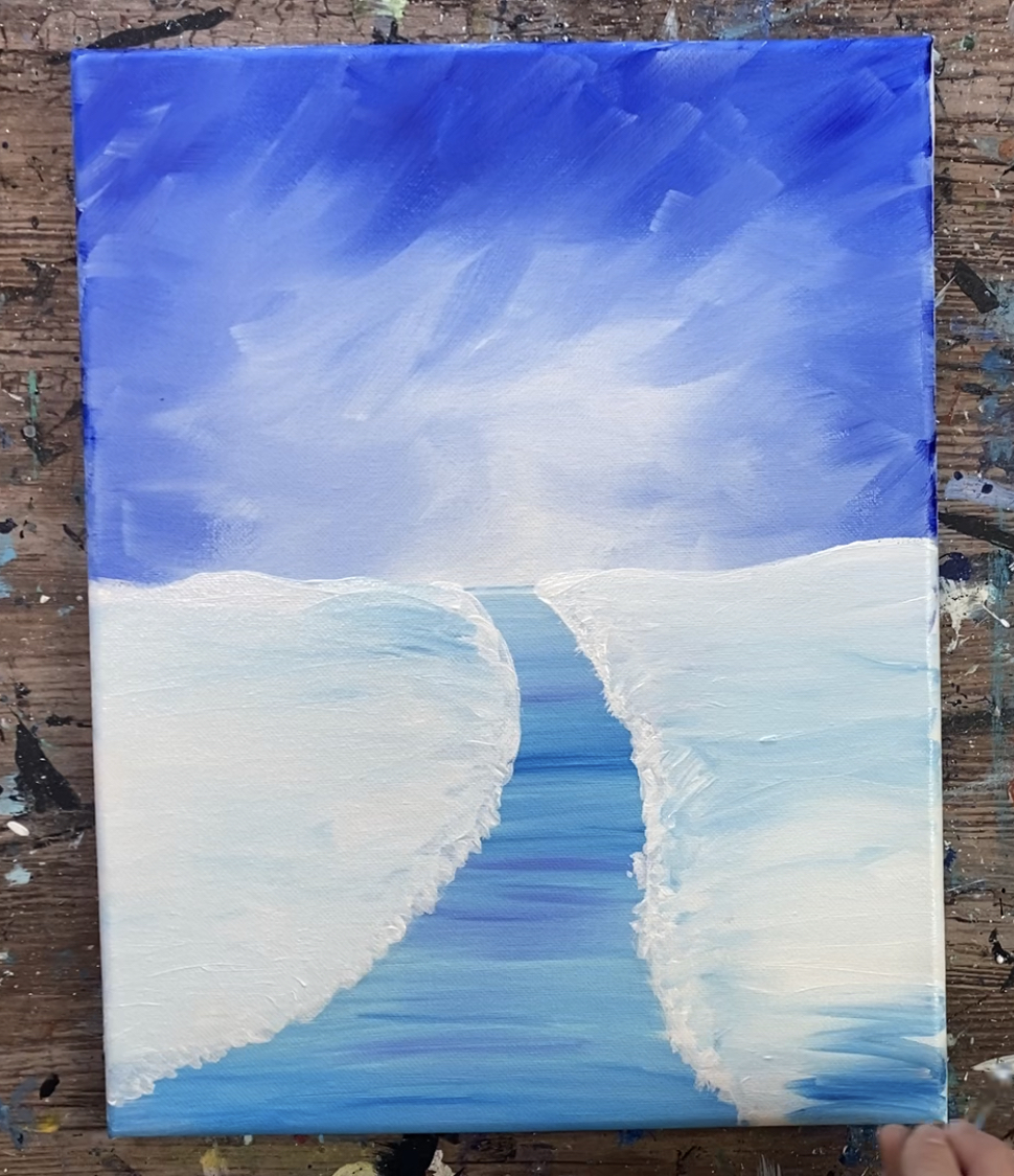 "Icy Winter Path" Acrylic Painting Tutorial - Tracie Kiernan - Step By ...