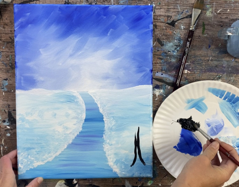 "Icy Winter Path" Acrylic Painting Tutorial - Tracie Kiernan - Step By ...