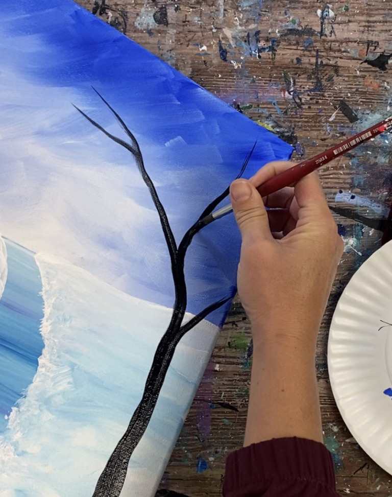 "Icy Winter Path" Acrylic Painting Tutorial - Tracie Kiernan - Step By ...