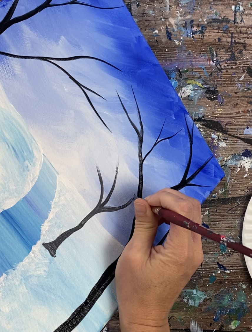 "Icy Winter Path" Acrylic Painting Tutorial - Tracie Kiernan - Step By ...