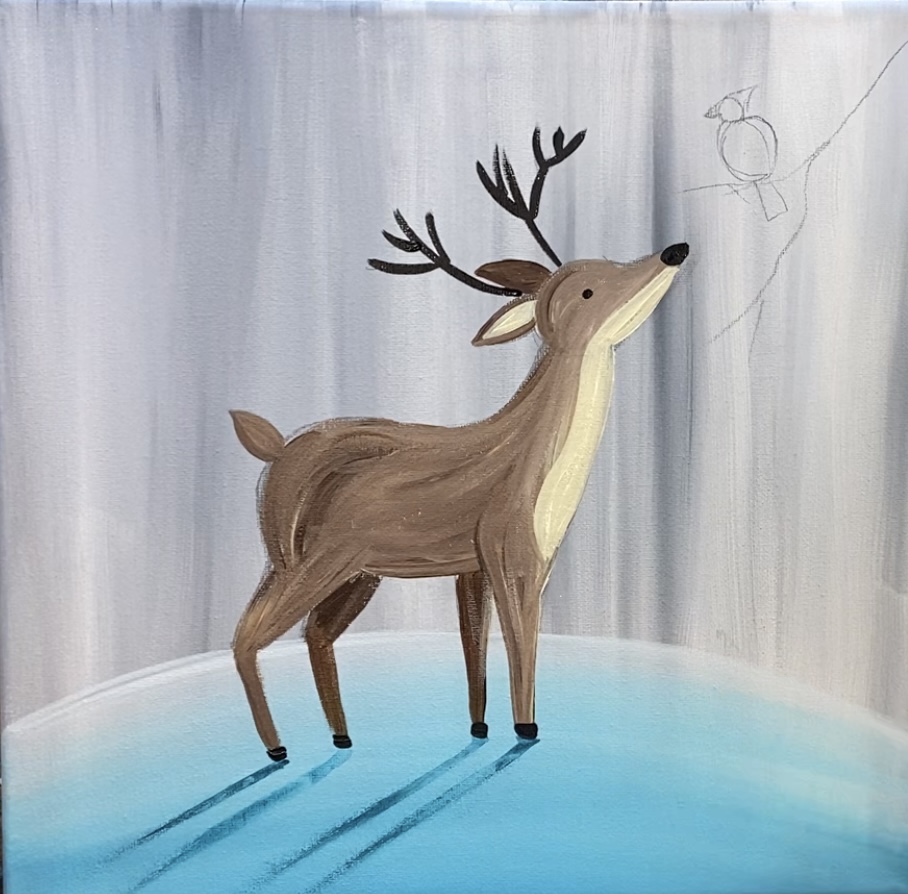 "Winter Friends" Acrylic Painting Tutorial - Tracie Kiernan - Step By ...