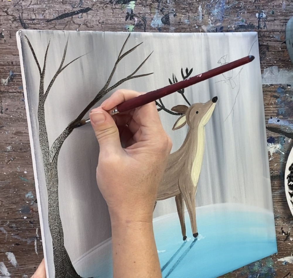 "Winter Friends" Acrylic Painting Tutorial - Tracie Kiernan - Step By ...