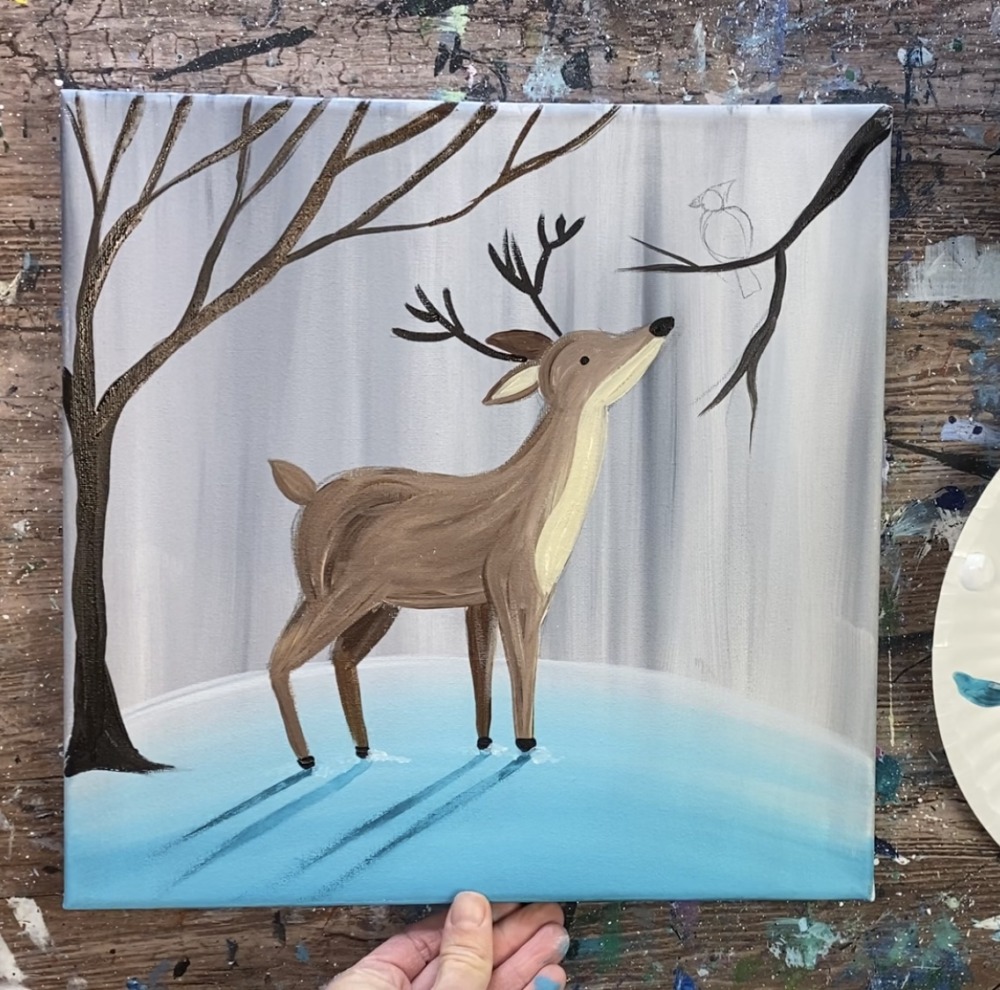 "Winter Friends" Acrylic Painting Tutorial - Tracie Kiernan - Step By ...