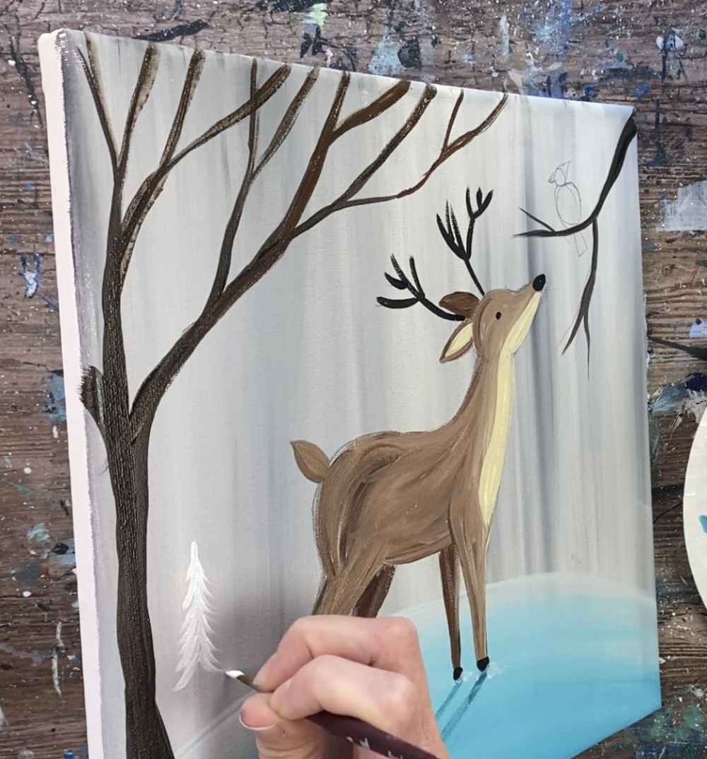 "Winter Friends" Acrylic Painting Tutorial - Tracie Kiernan - Step By ...