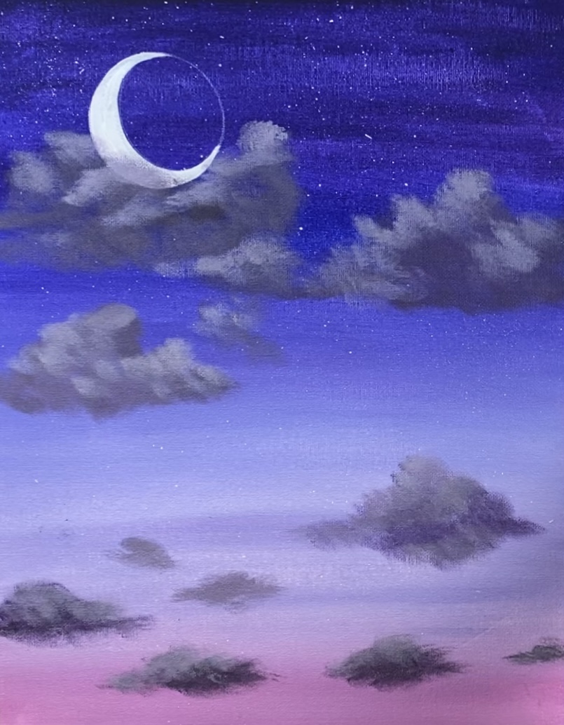 How To Paint Clouds Beginner Acrylic Tutorial