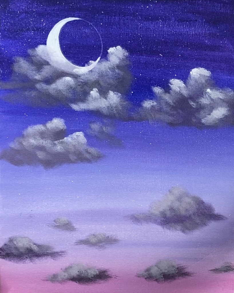 How To Paint Clouds Beginner Acrylic Tutorial
