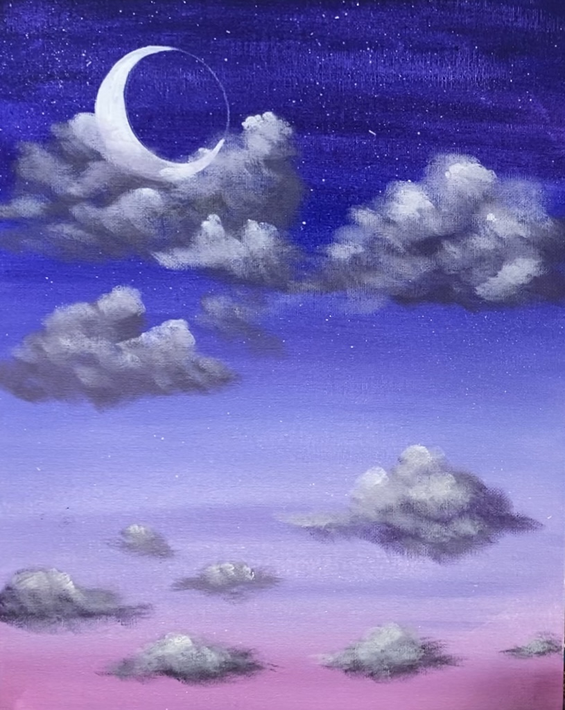 How To Paint Clouds Beginner Acrylic Tutorial