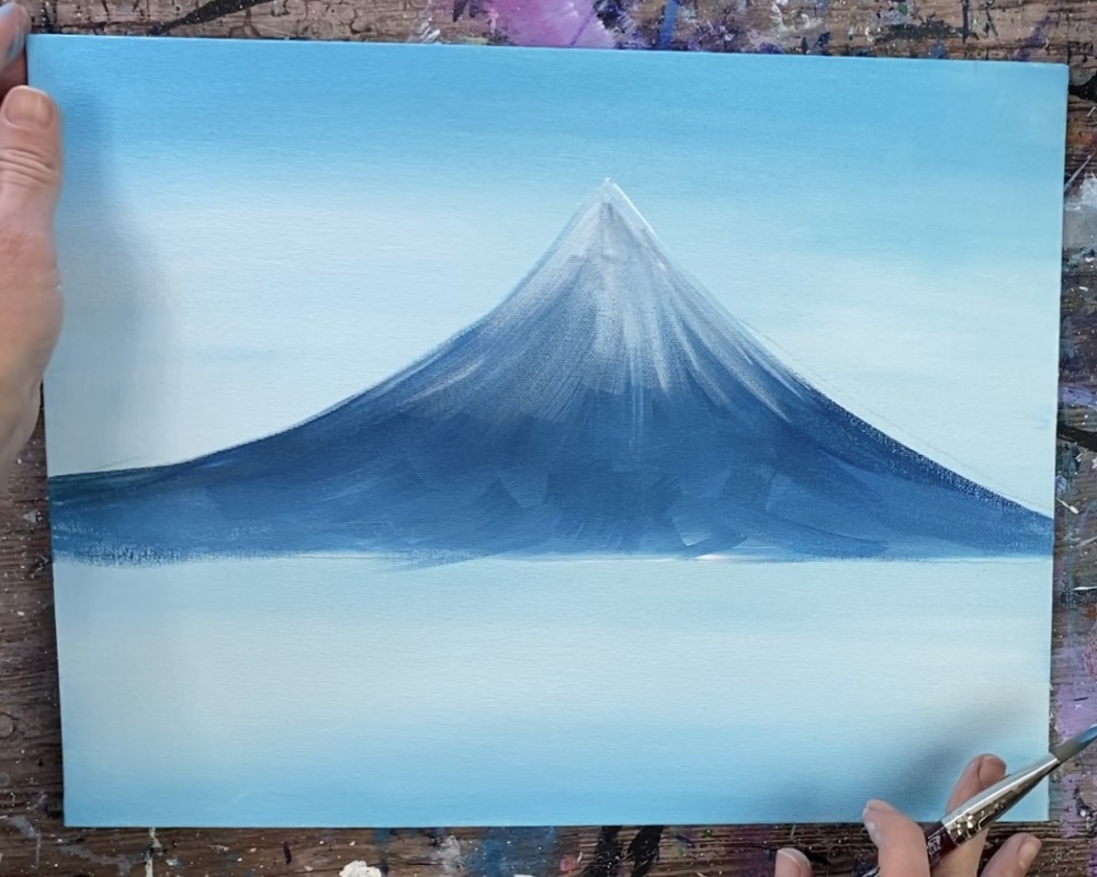How To Paint Mount Fuji - Step By Step Acrylic Painting