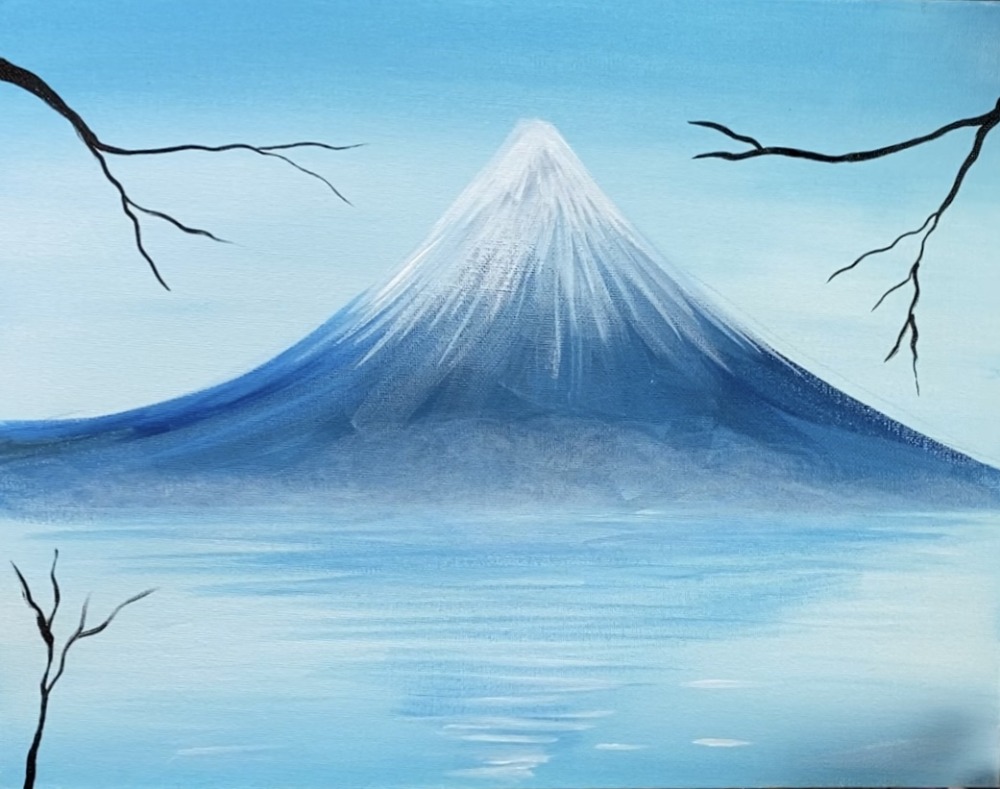 How To Paint Mount Fuji - Step By Step Acrylic Painting