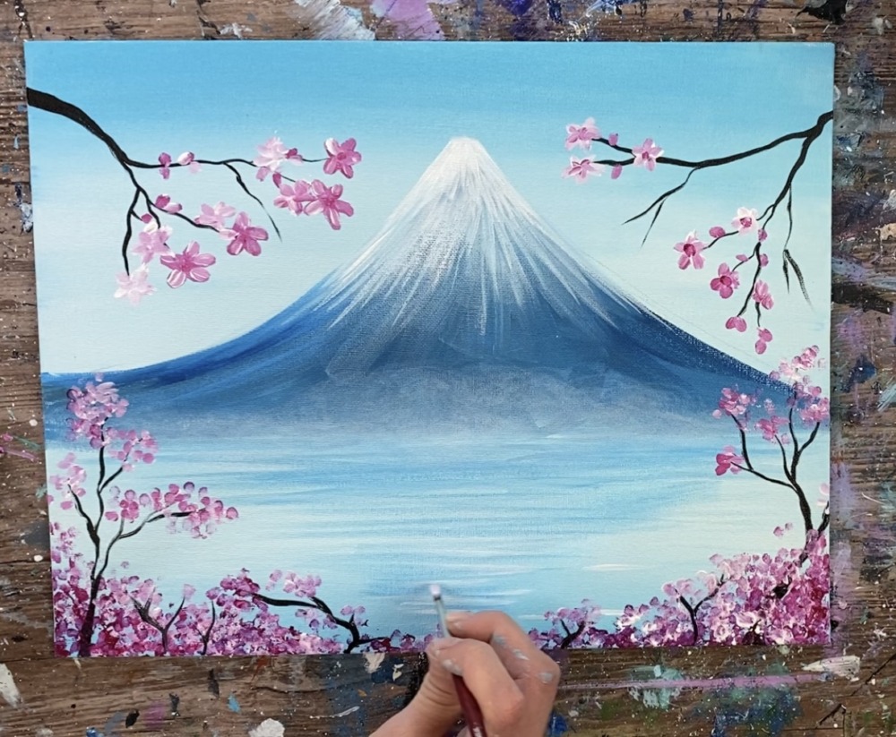 How To Paint Mount Fuji - Step By Step Acrylic Painting