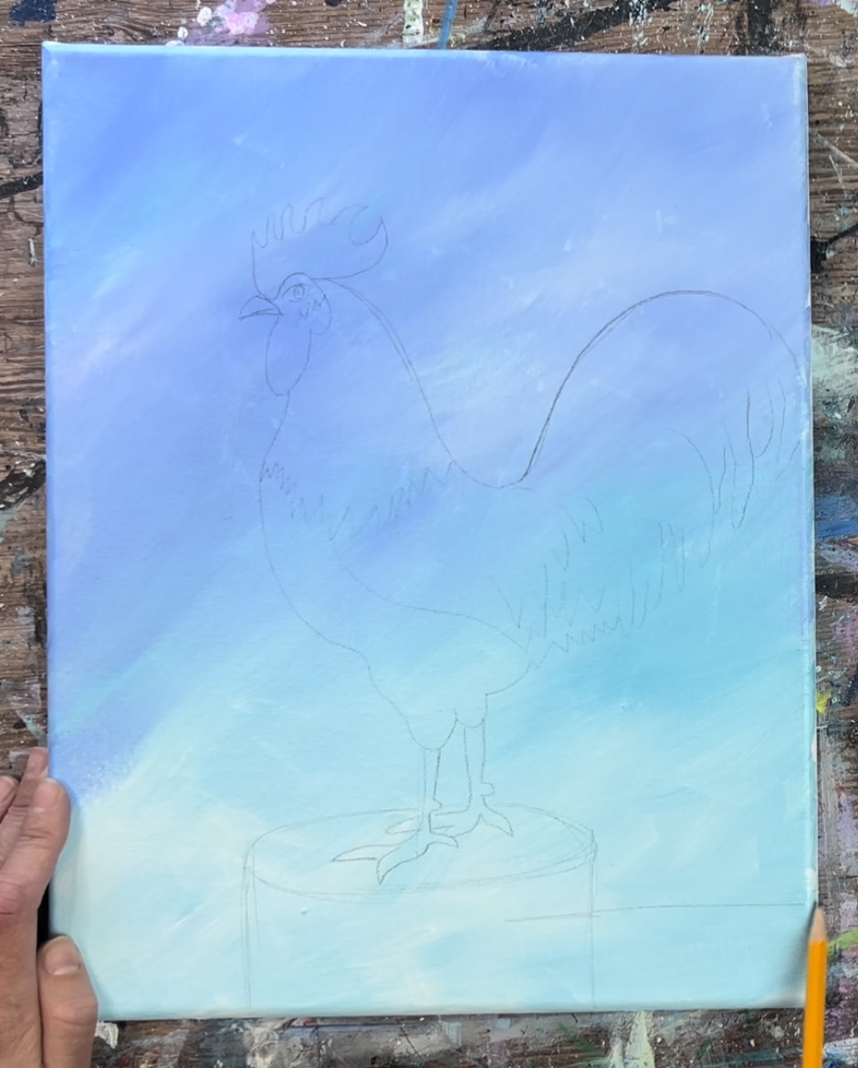 How To Paint A Rooster - Step By Step Acrylic Tutorial For Beginners