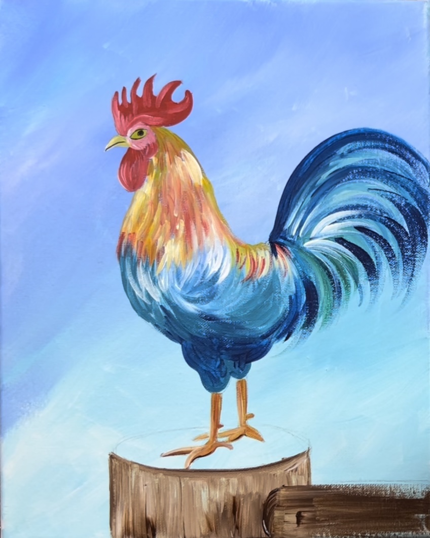 How To Paint A Rooster - Step By Step Acrylic Tutorial For Beginners
