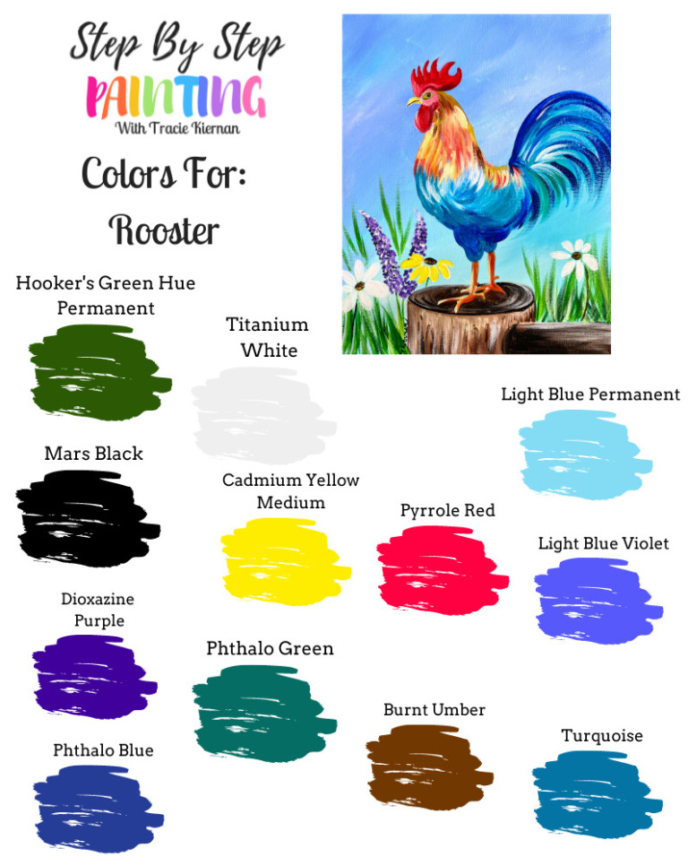 How To Paint A Rooster - Step By Step Acrylic Tutorial For Beginners