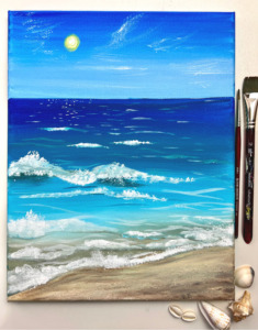 How To Paint A Beach - Acrylic Painting Tutorial