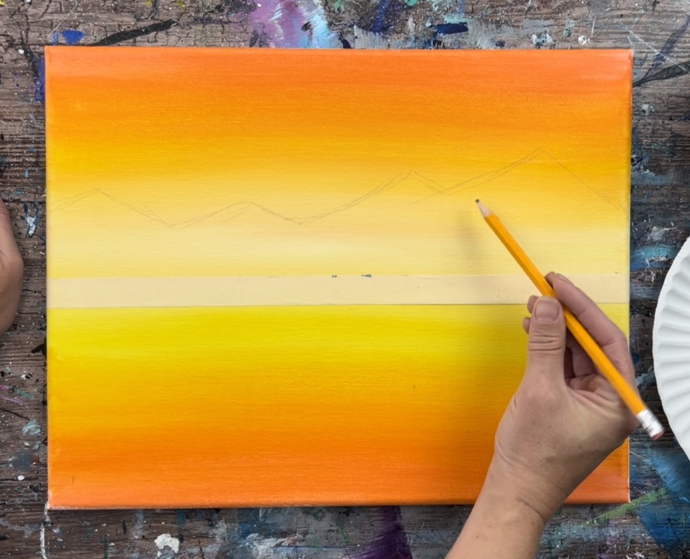 Sunset Sky Mountain Landscape - Acrylic Painting Tutorial - Tracie ...