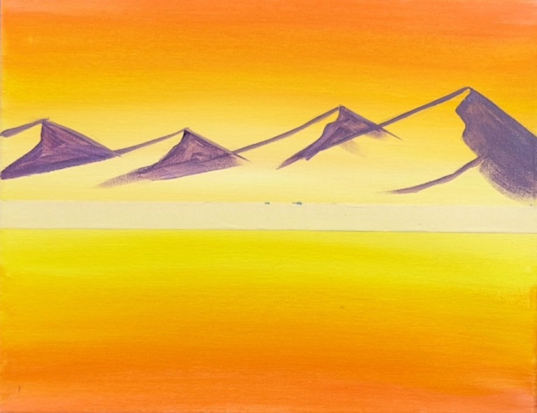 Sunset Sky Mountain Landscape - Acrylic Painting Tutorial - Tracie ...