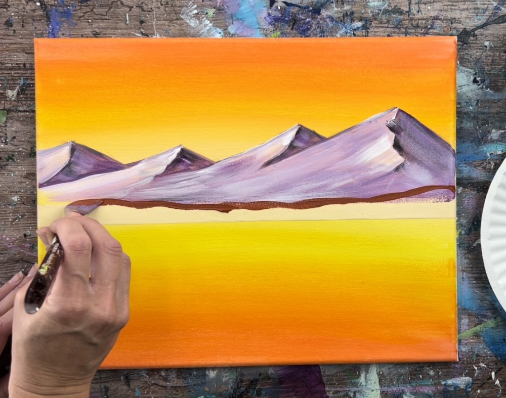 Sunset Sky Mountain Landscape - Acrylic Painting Tutorial - Tracie ...