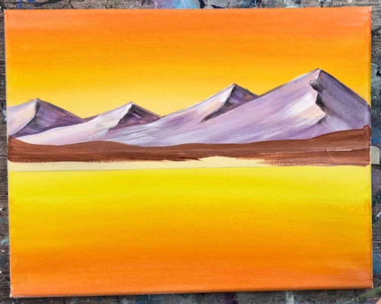 Sunset Sky Mountain Landscape - Acrylic Painting Tutorial - Tracie ...