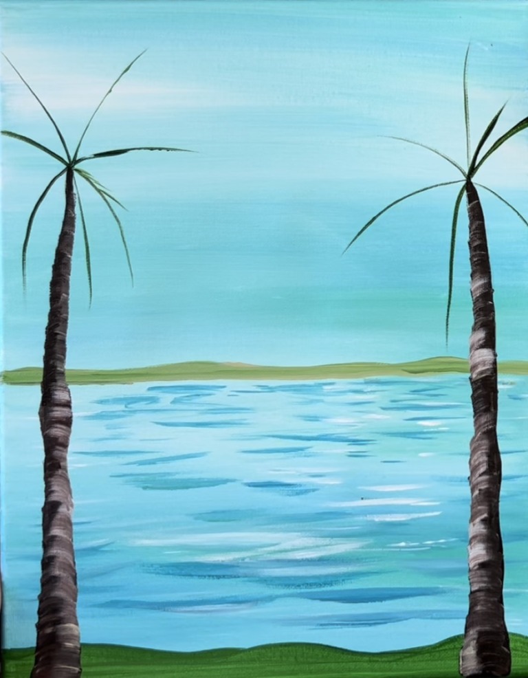 How To Paint Palm Trees - Acrylic Painting Tutorial For Beginners