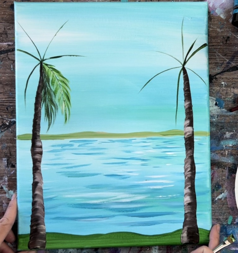 How To Paint Palm Trees - Acrylic Painting Tutorial For Beginners