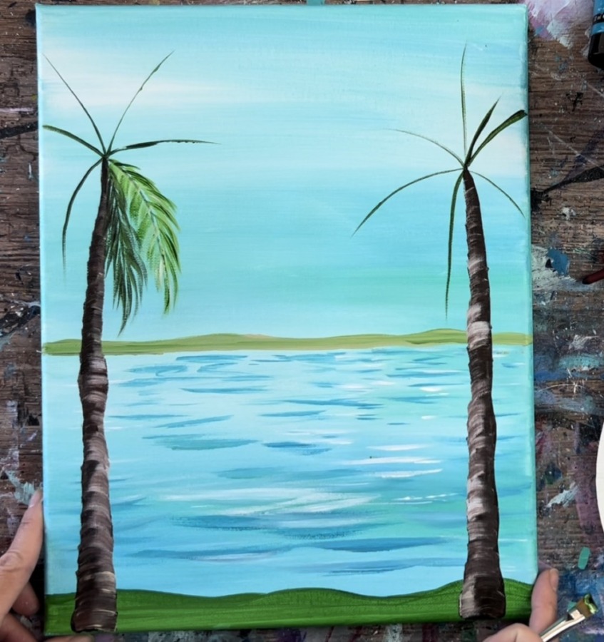 How To Paint Palm Trees - Acrylic Painting Tutorial For Beginners