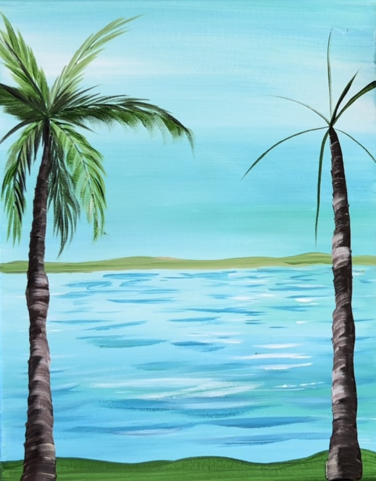 How To Paint Palm Trees - Acrylic Painting Tutorial For Beginners