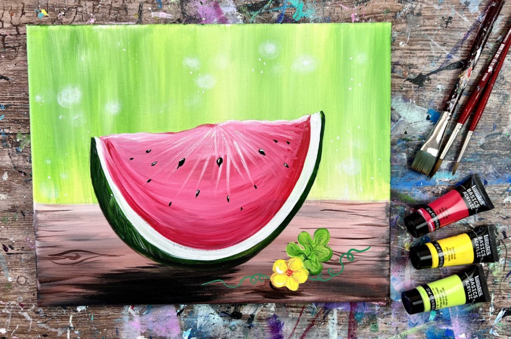 How To Paint A Watermelon - Easy Step By Step Acrylic Tutorial