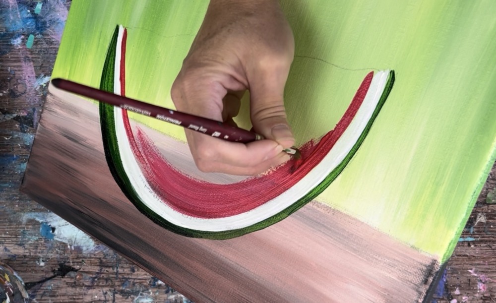 How To Paint A Watermelon - Easy Step By Step Acrylic Tutorial