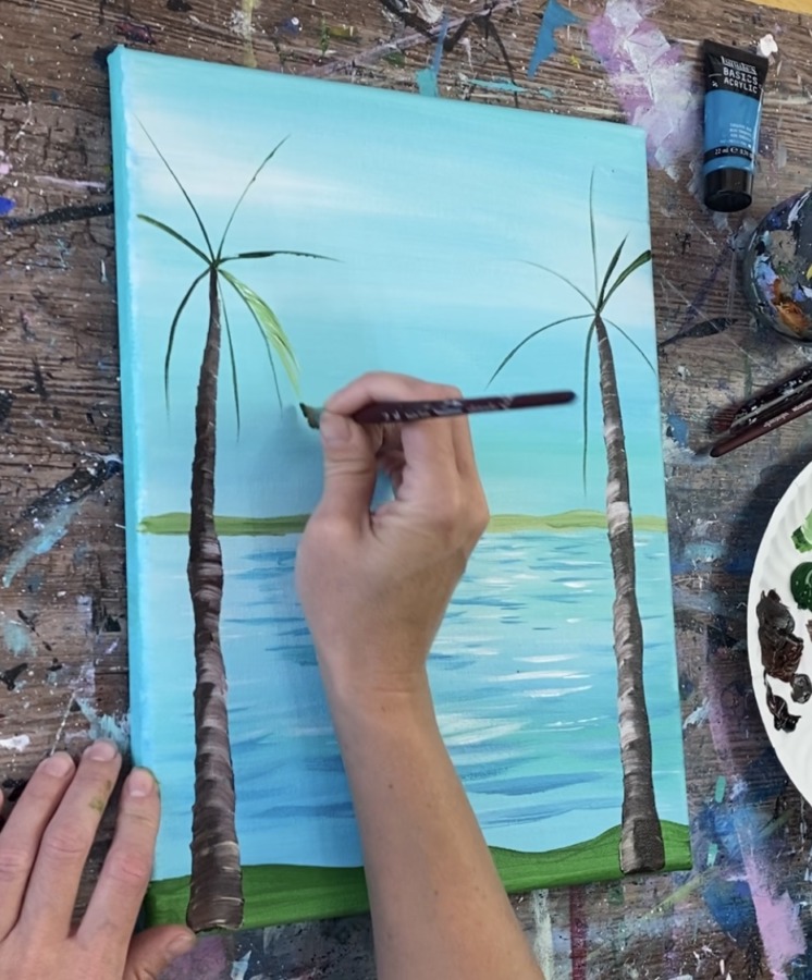 How To Paint Palm Trees - Acrylic Painting Tutorial For Beginners