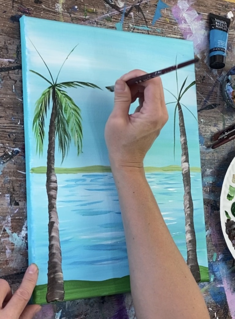 How To Paint Palm Trees - Acrylic Painting Tutorial For Beginners