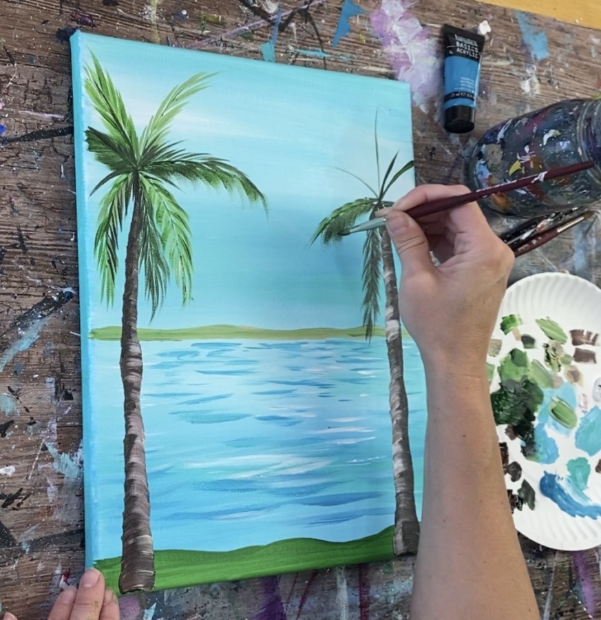 How To Paint Palm Trees - Acrylic Painting Tutorial For Beginners