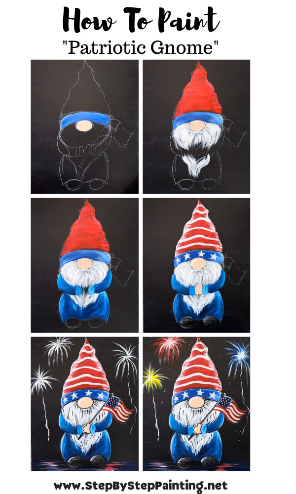 How To Paint A "Patriotic Gnome" - Step By Step Tutorial - Tracie ...