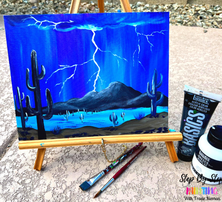 Desert Thunderstorm Painting - Acrylic Painting Tutorial - Tracie ...