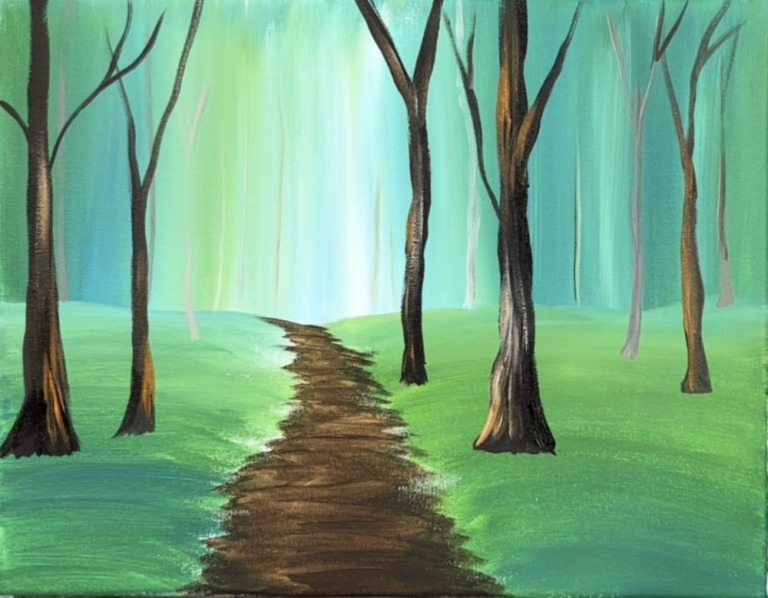 Forest Painting - Acrylic Painting Tutorial For Beginners