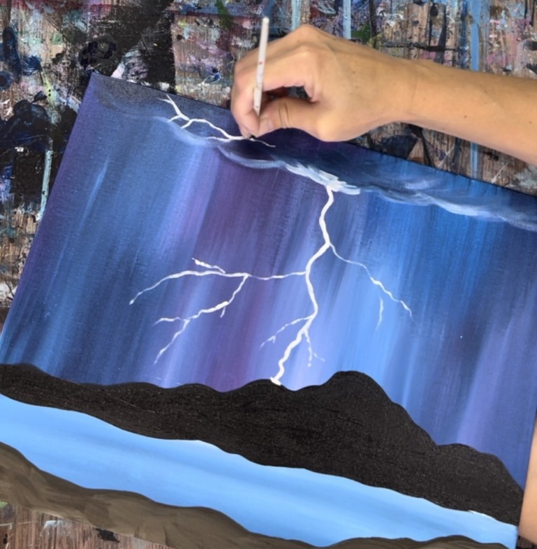 Desert Thunderstorm Painting - Acrylic Painting Tutorial - Tracie ...