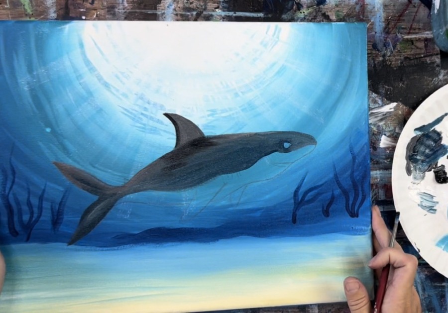 Shark Painting - Step By Step Online Acrylic Tutorial